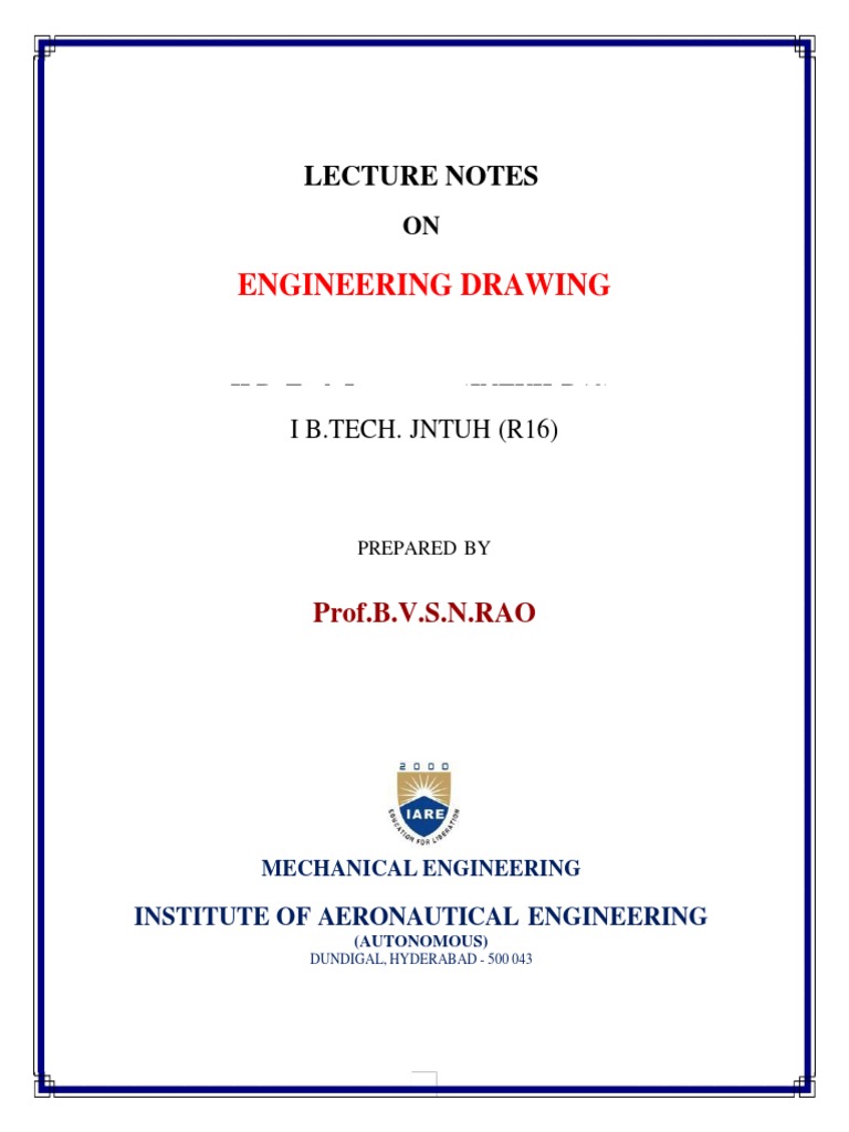Engineering Drawing Lecture Notes | PDF | Ellipse | Perpendicular