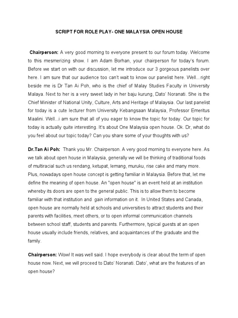 Script For Role Play | PDF | Malaysia