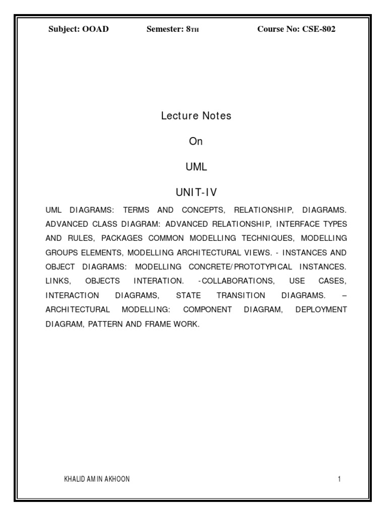 UML Diagrams and Classifiers: A Comprehensive Overview of Key Concepts ...