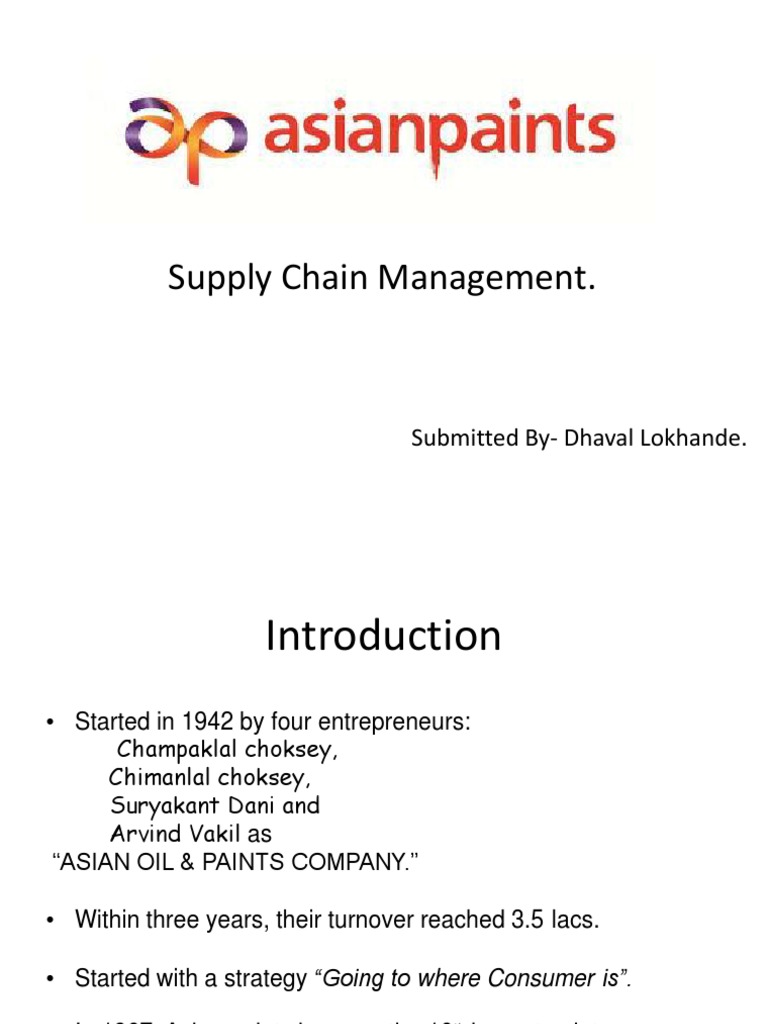 SCM Asian Paints | PDF | Inventory | Supply Chain