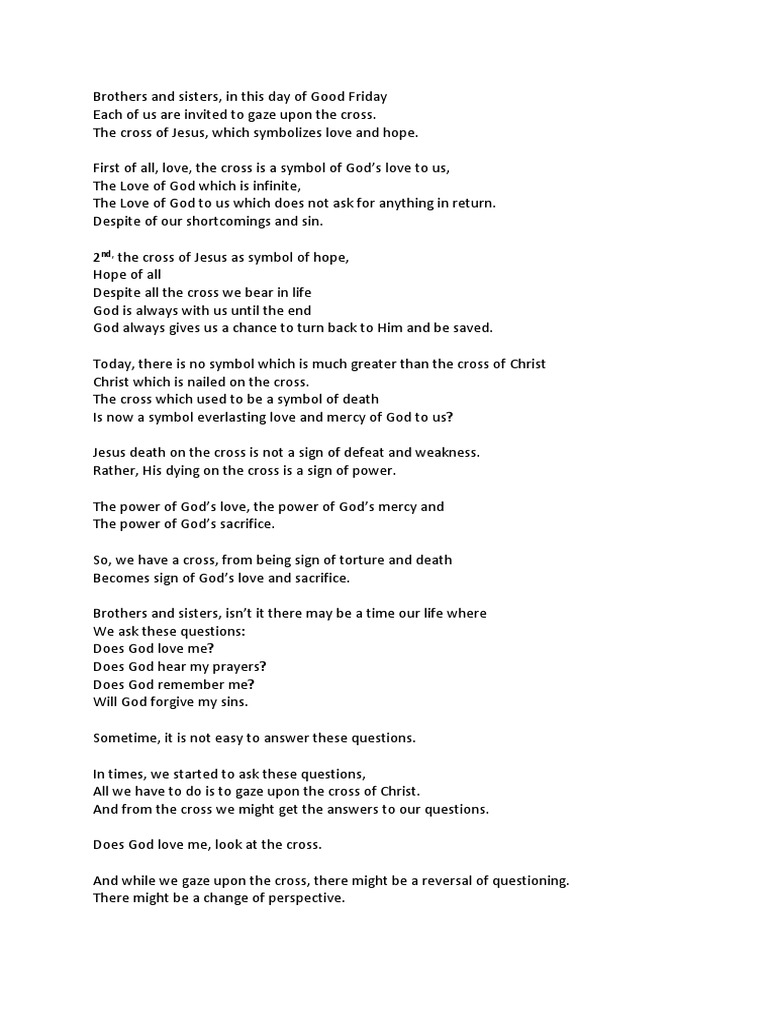 Good Friday Reflection | PDF