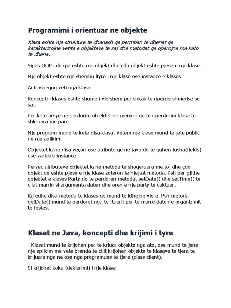 Klasat Ne Java | PDF