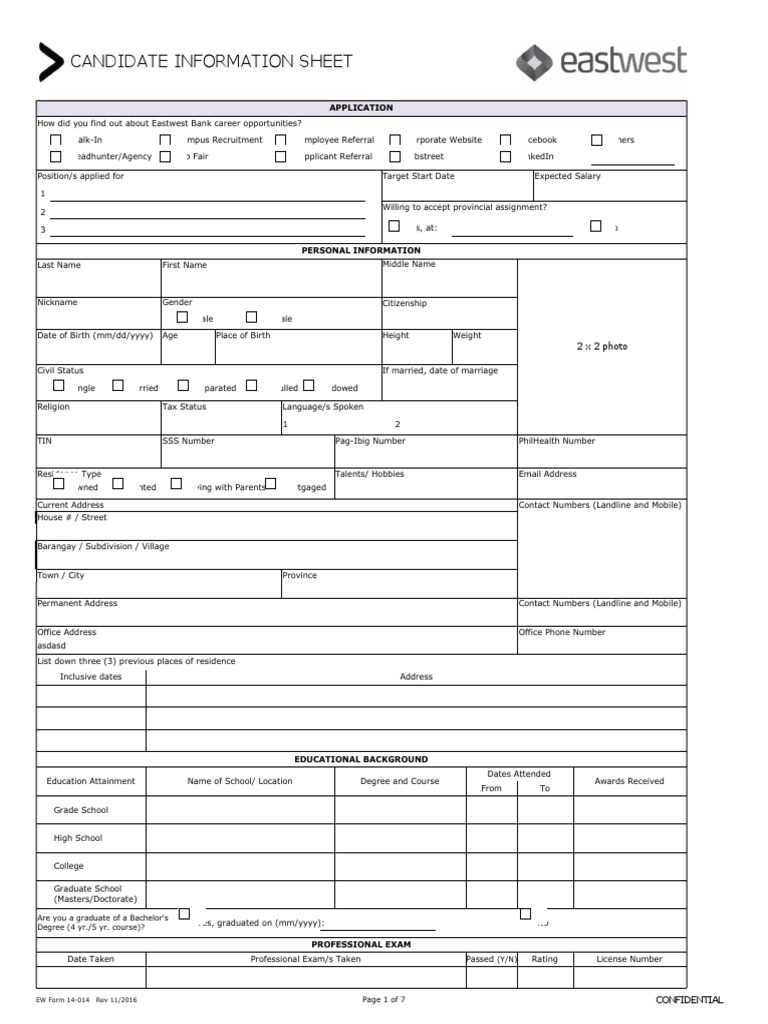 Candidate Information Sheet 2017 V2 | PDF | Loans | Recruitment