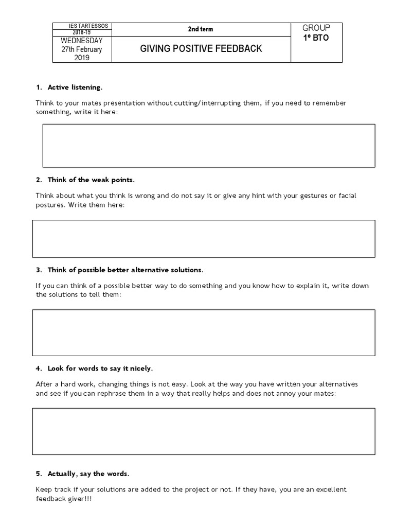 Giving Feedback | PDF