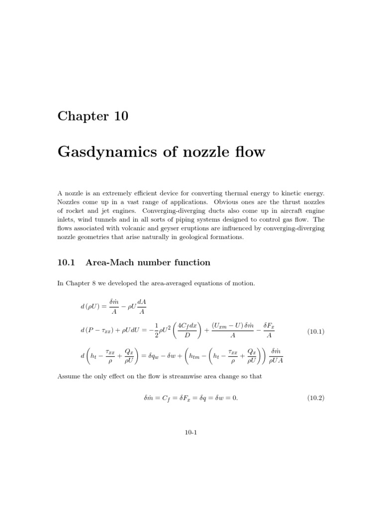 AA210 Fundamentals of Compressible Flow CH 10 BJ Cantwell | PDF | Compressible Flow | Mach Number