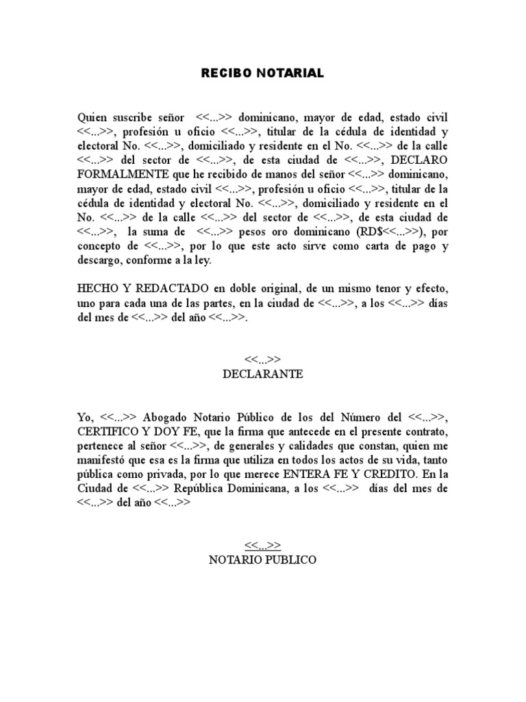 Recibo Notarial