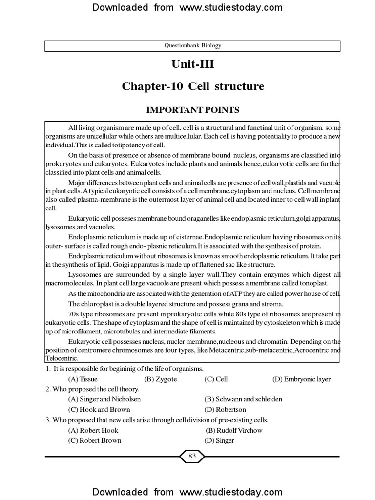 NEET UG Biology Cell Structure | PDF | Cell (Biology) | Eukaryotes