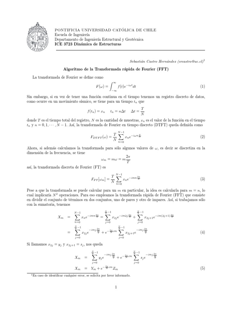 Algoritmo FFT | PDF | Transformada rápida de Fourier | Algoritmos y Estructuras de Datos