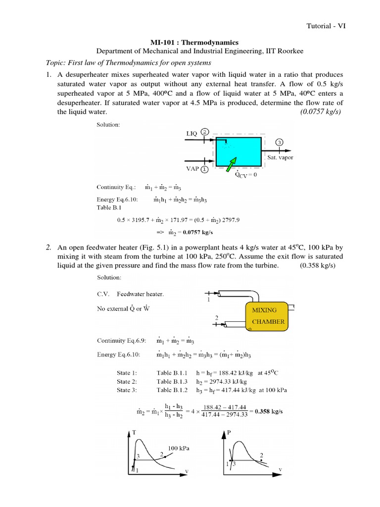 Lectut MI 106 PDF MI 106 Sol Tut 5 76vs9e5 | PDF | Steam | Heat Transfer
