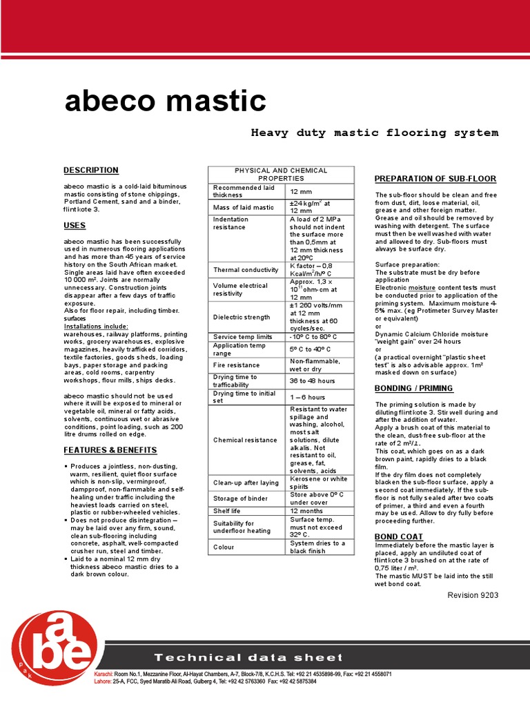 Heavy duty mastic flooring system for warehouses and industrial spaces ...