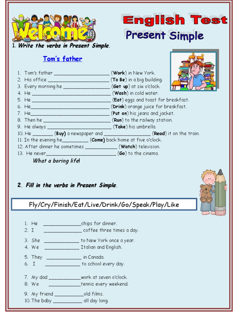 Present Simple Test | PDF | Foreign Language Studies | Self-Improvement