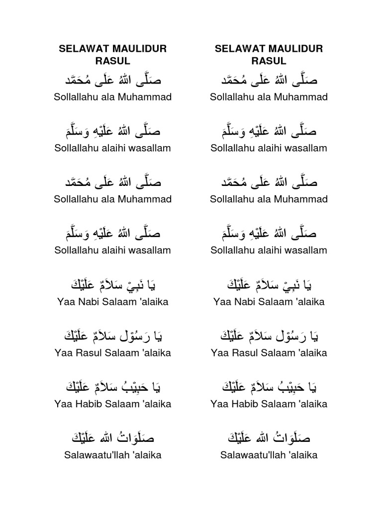 Selawat Maulidur Rasul | PDF
