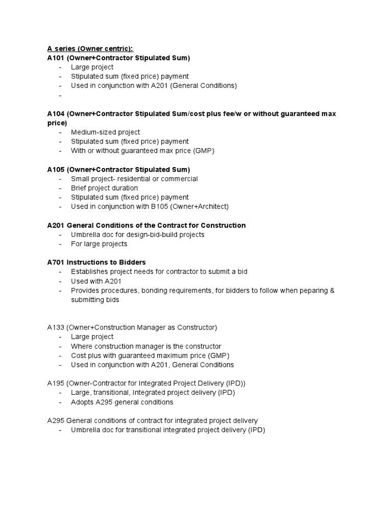 Project Management Contract Structure Study Notes | PDF | Construction ...