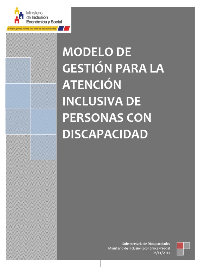 Modelo de Atenci+â N Inclusiva para Personas Con Discapacidad PDF | PDF | Invalidez | Igualdad ...