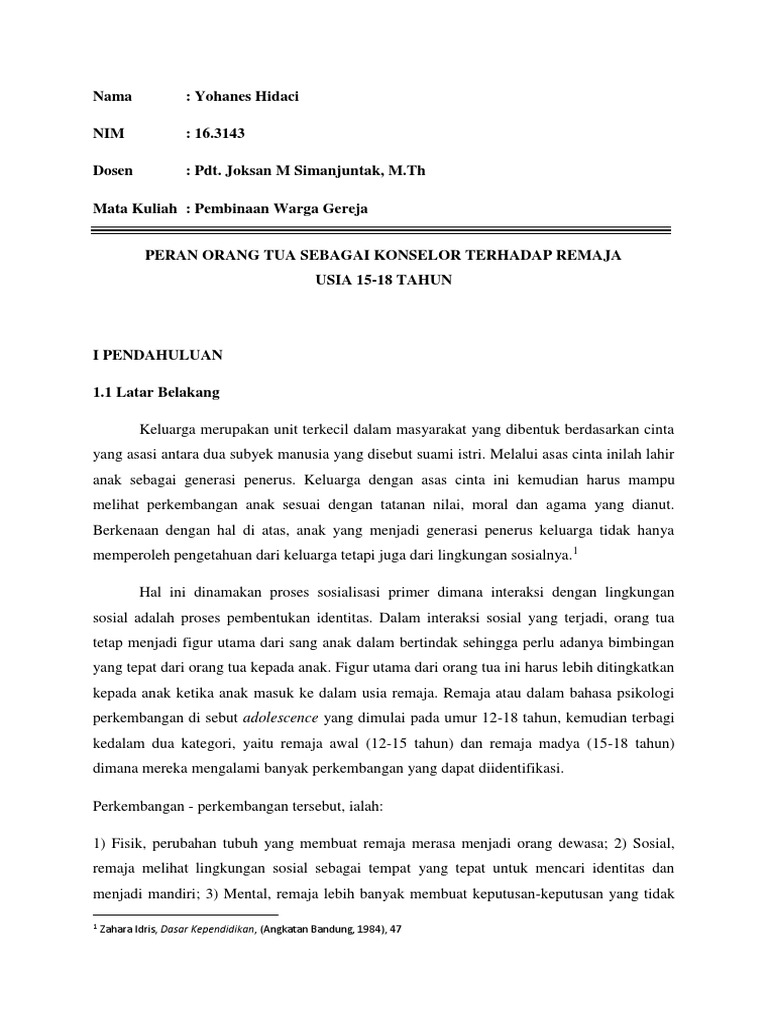 Peran Orang Tua PWG | PDF