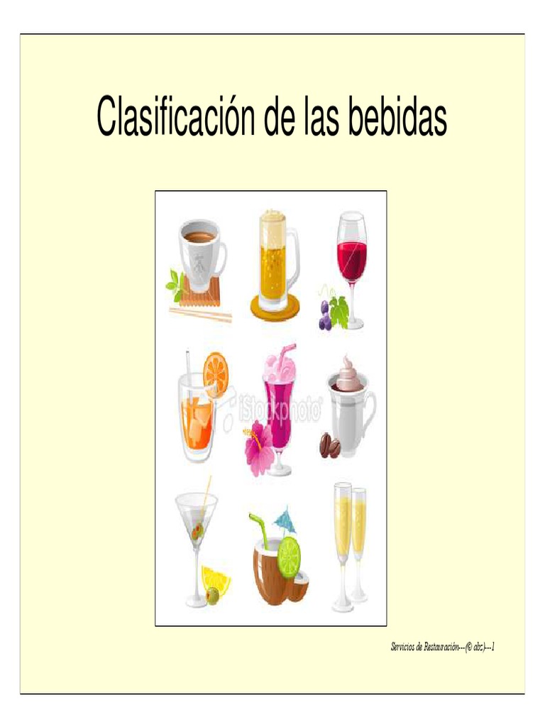 Clasificacion De Bebidas Pdf Pdf Vino Cerveza