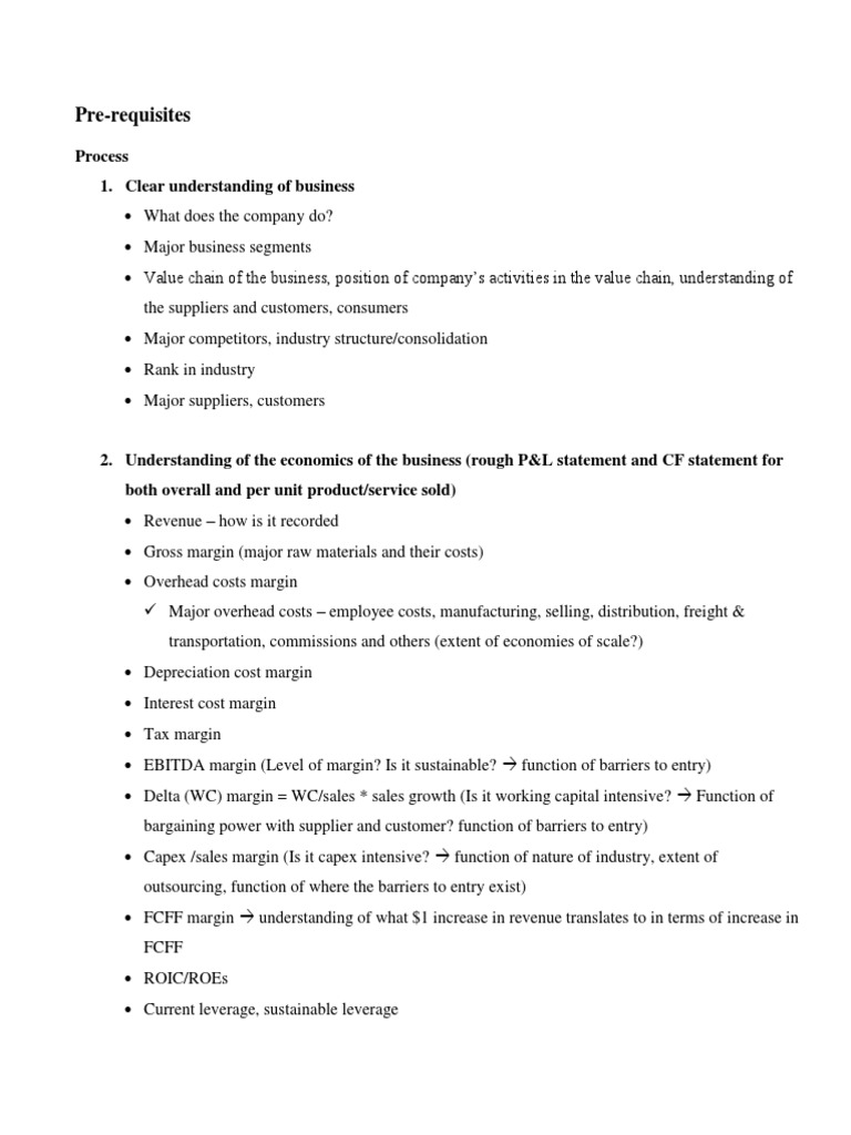 Investment Checklist PDF | Download Free PDF | Revenue | Earnings ...