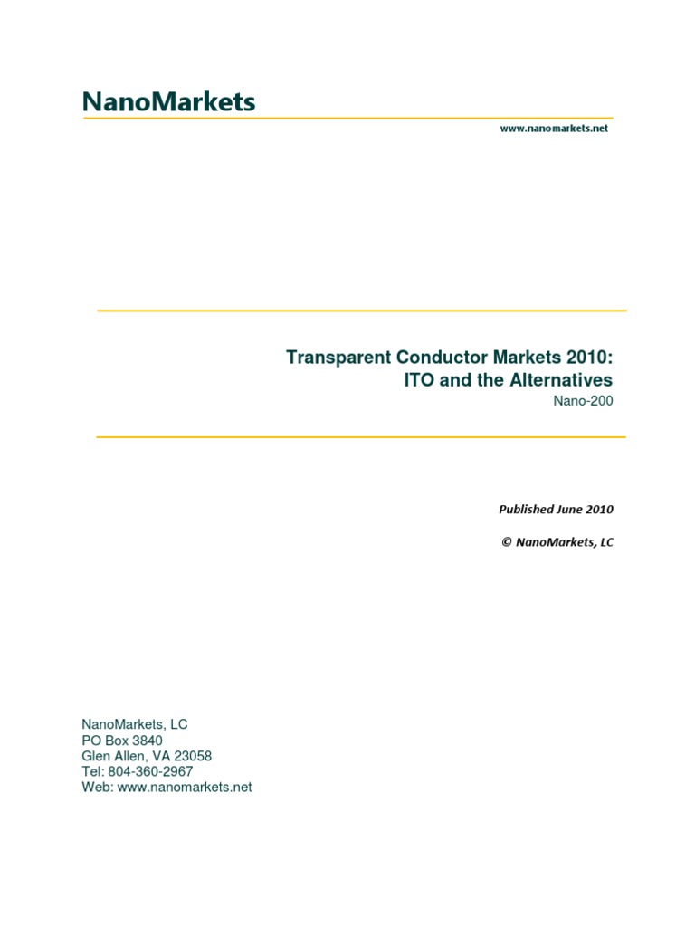 Transparent Conductors | PDF | Materials | Chemistry