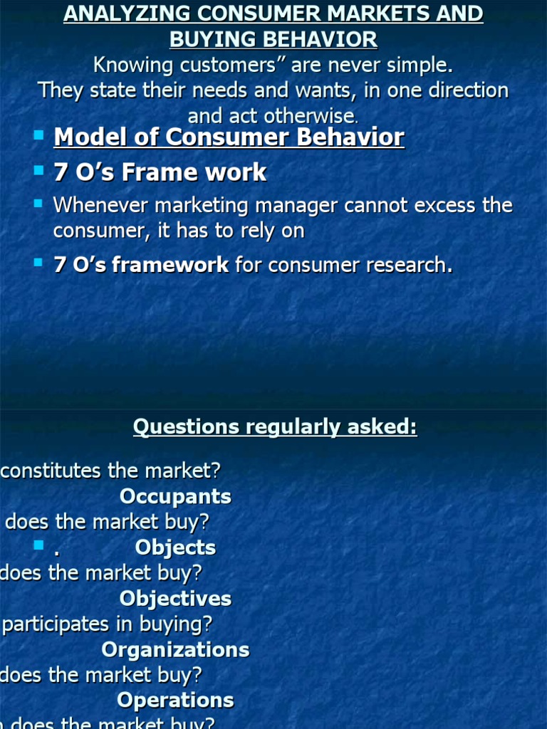 Consumer Behavior Analysis Framework | PDF | Motivational | Motivation