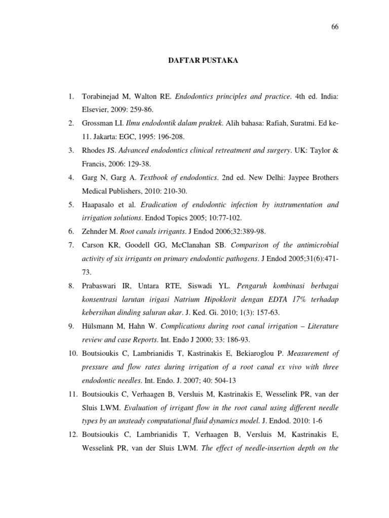 Endodontics References and Studies | PDF | Mouth | Chemistry