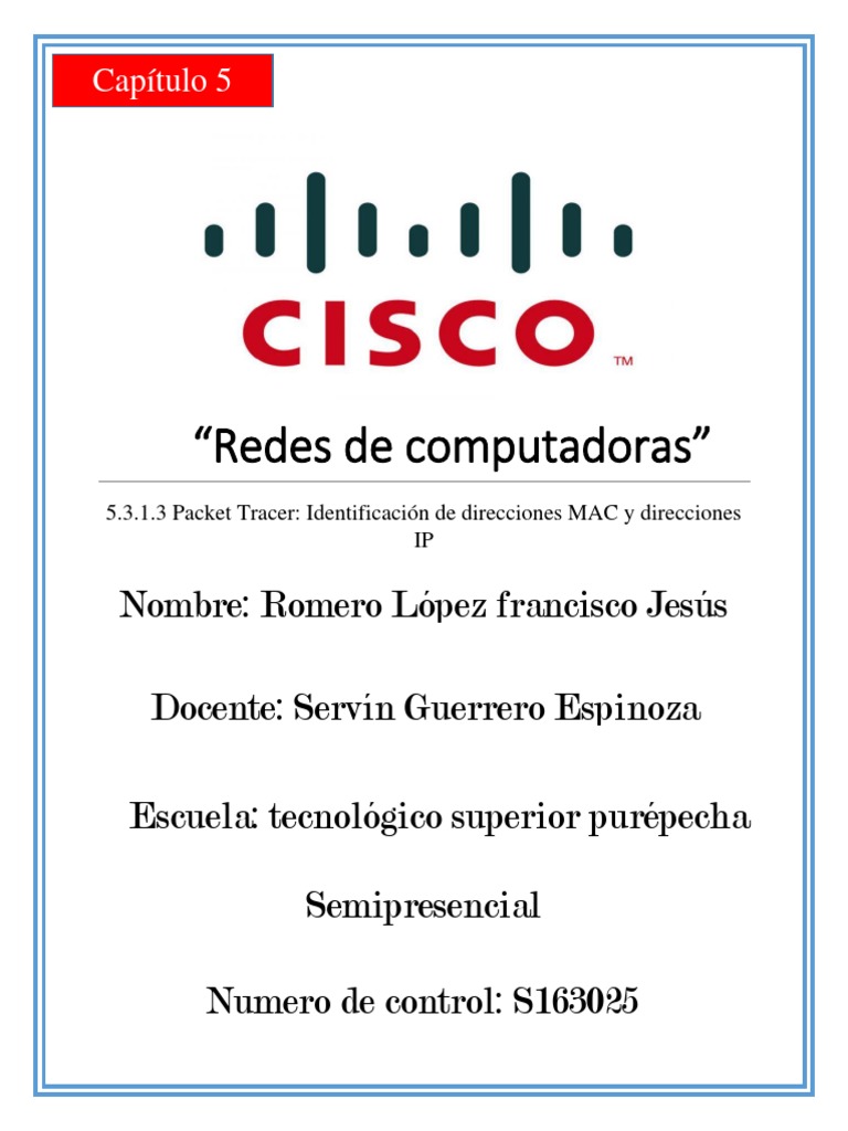 5.3.1.3 Packet Tracer Identificacion de Direcciones MAC y Direcciones IP | PDF | Enrutador ...