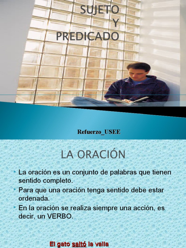 Sujeto y Predicado | PDF | Asunto (gramática) | Oración (Lingüística)