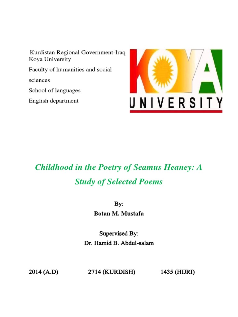Seamus Heaney's Childhood Poetry Analysis | PDF | Northern Ireland | Poetry