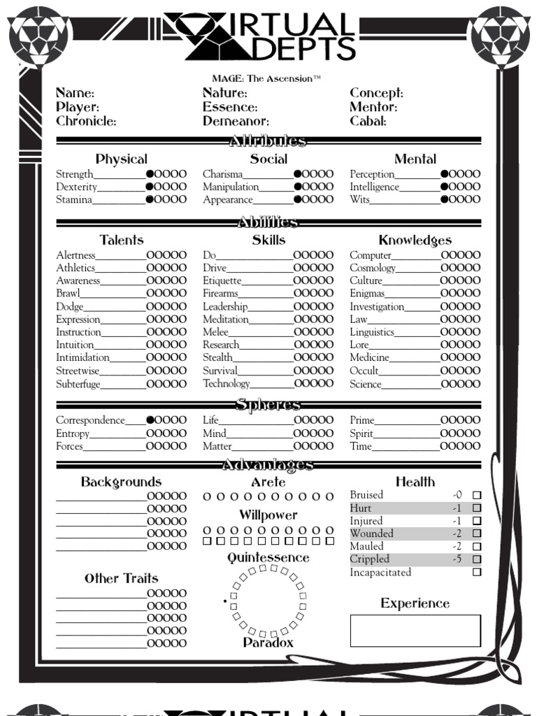 Character Sheet: Virtual Adepts | PDF
