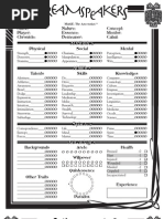 Character Sheet: Mage (Revised Edition) | PDF | Role Playing Games ...