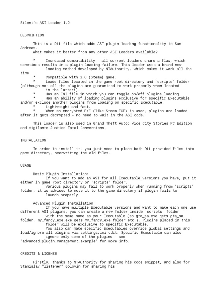 ASI Loader ReadMe | PDF | Plug In (Computing) | Source Code