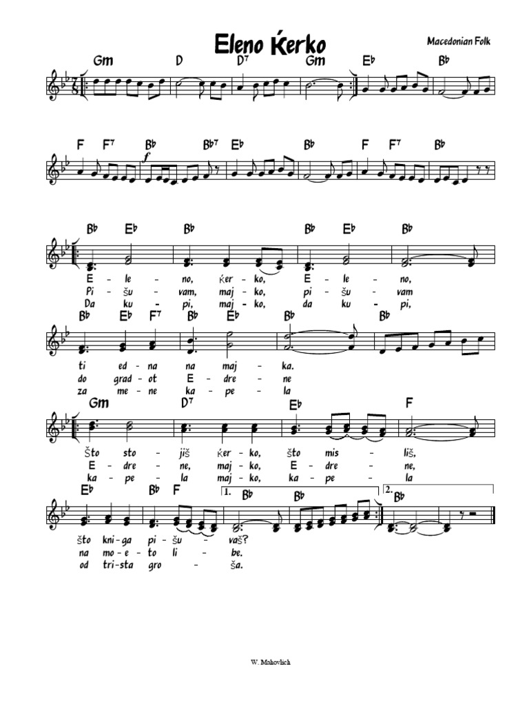 Eleno Kerko Lead Sheet | PDF