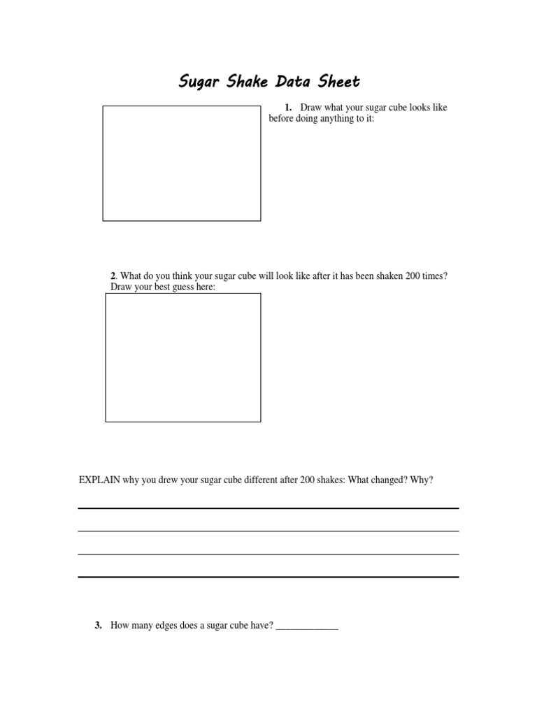 Sugar Shake Data Sheet | PDF