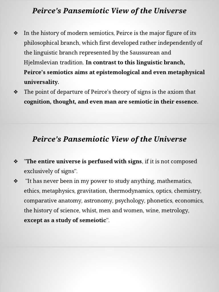 Peirce's Triadic Sign Classification | PDF | Representation (Arts ...