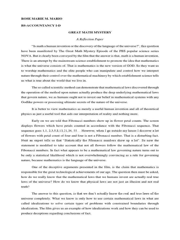 The Great Math Mystery | PDF | Teaching Mathematics | Argument