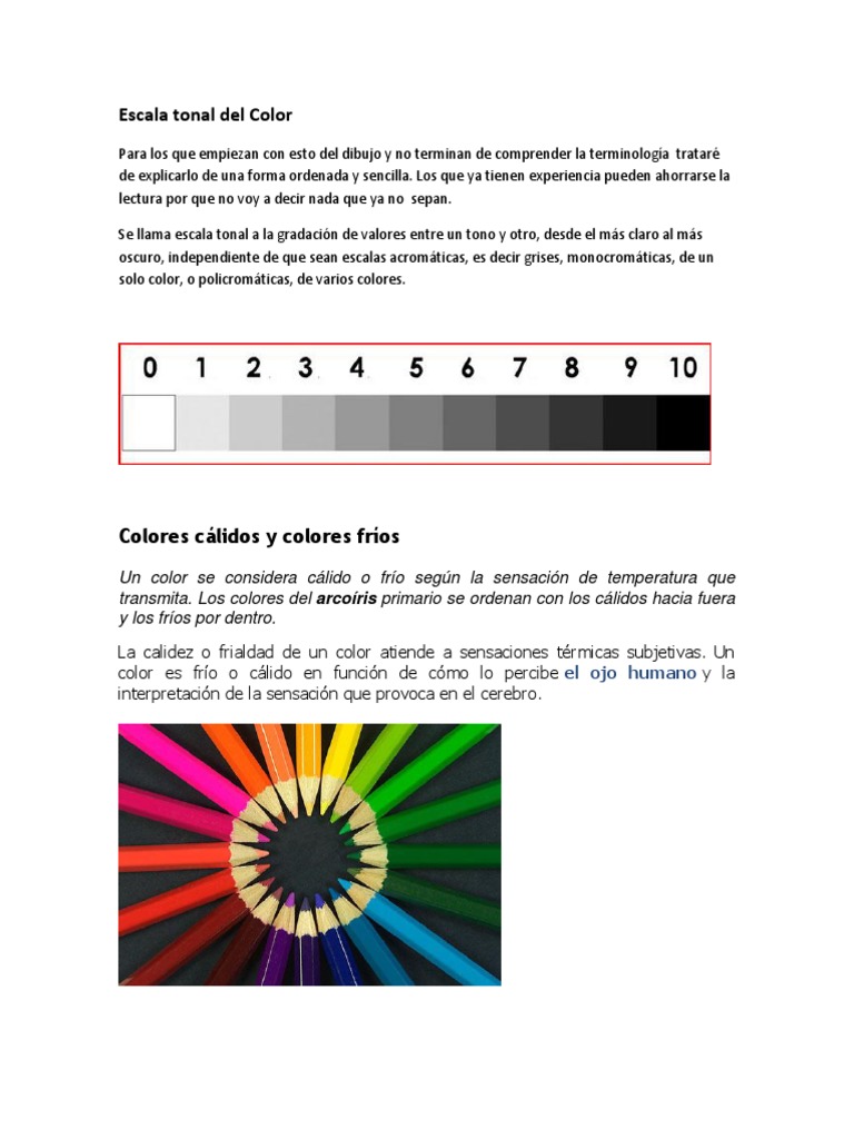 Escala Tonal del Color en Dibujo | PDF