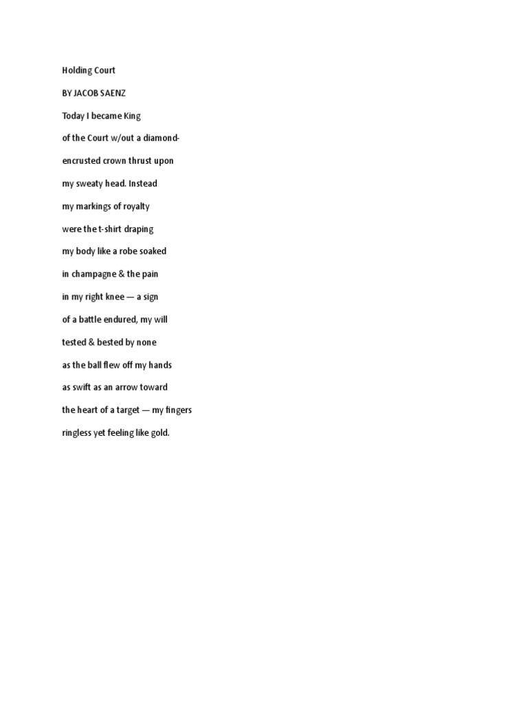 Holding Court Poem | PDF