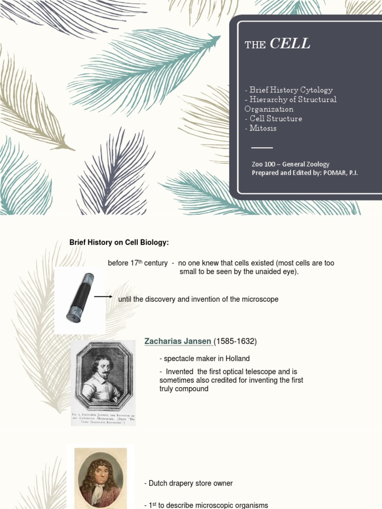 Brief History Cytology Hierarchy of Structural Organization - Cell ...