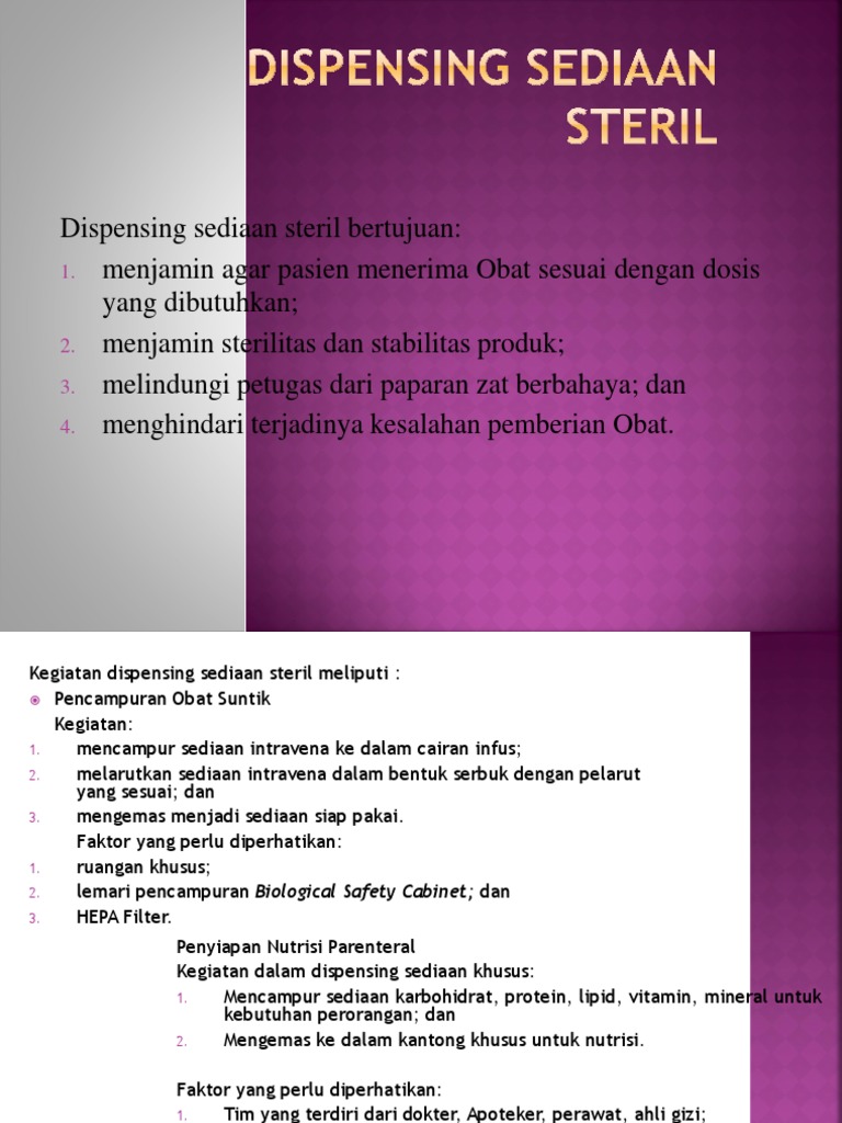 Dispensing Sediaan Steril | PDF
