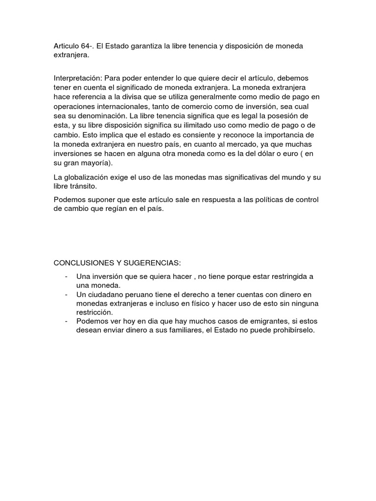 Articulo 64 Constitucion | PDF