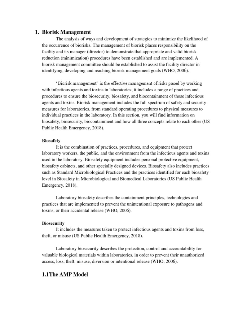 Biorisk Amp Model | PDF | Emergency Management | Risk