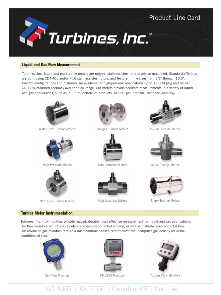 Product Line Card: Liquid and Gas Flow Measurement | PDF | Flow ...