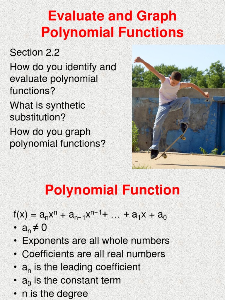 2.2 Evaluate and Graph Polynomial Functions | PDF | Polynomial ...