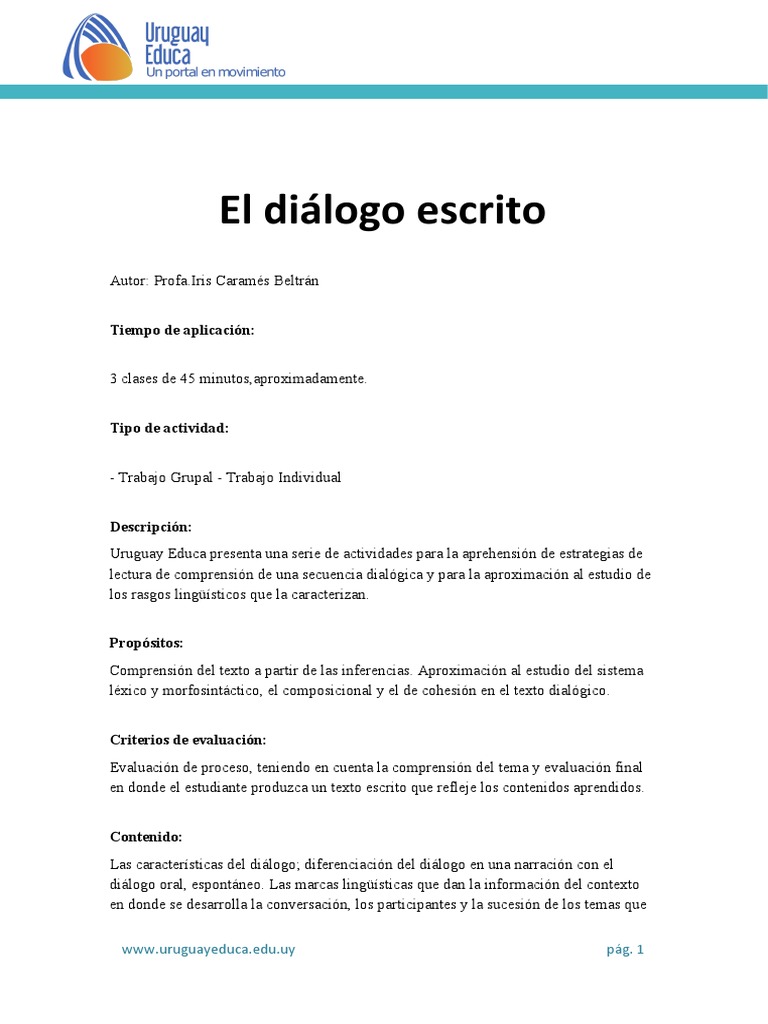 El Diálogo Escrito