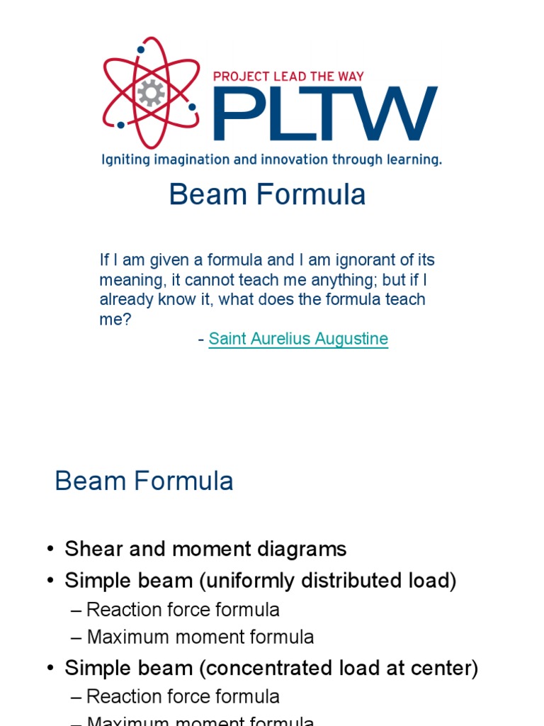 Beam Formulas PDF | Download Free PDF | Beam (Structure) | Bending