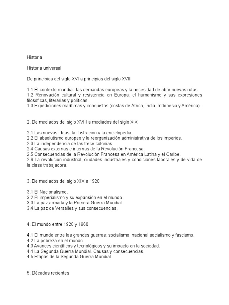 Temario Historia COMIPEMS | PDF | Nueva españa | México