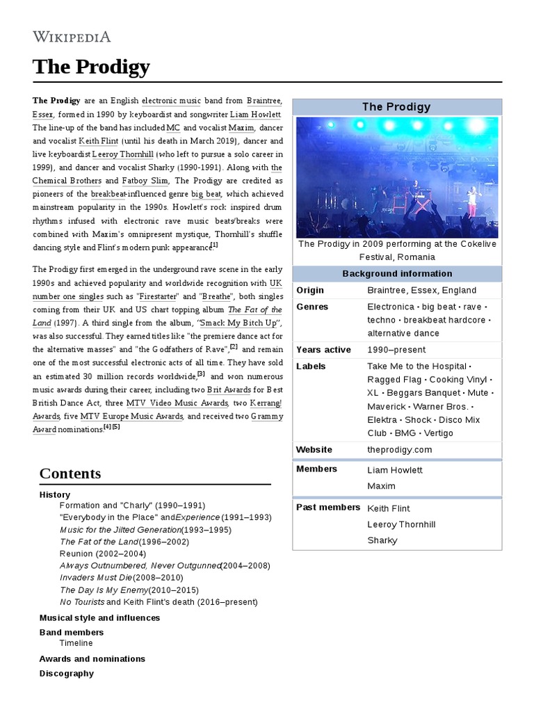 The Prodigy Download Free Pdf Electronic Music Music Industry