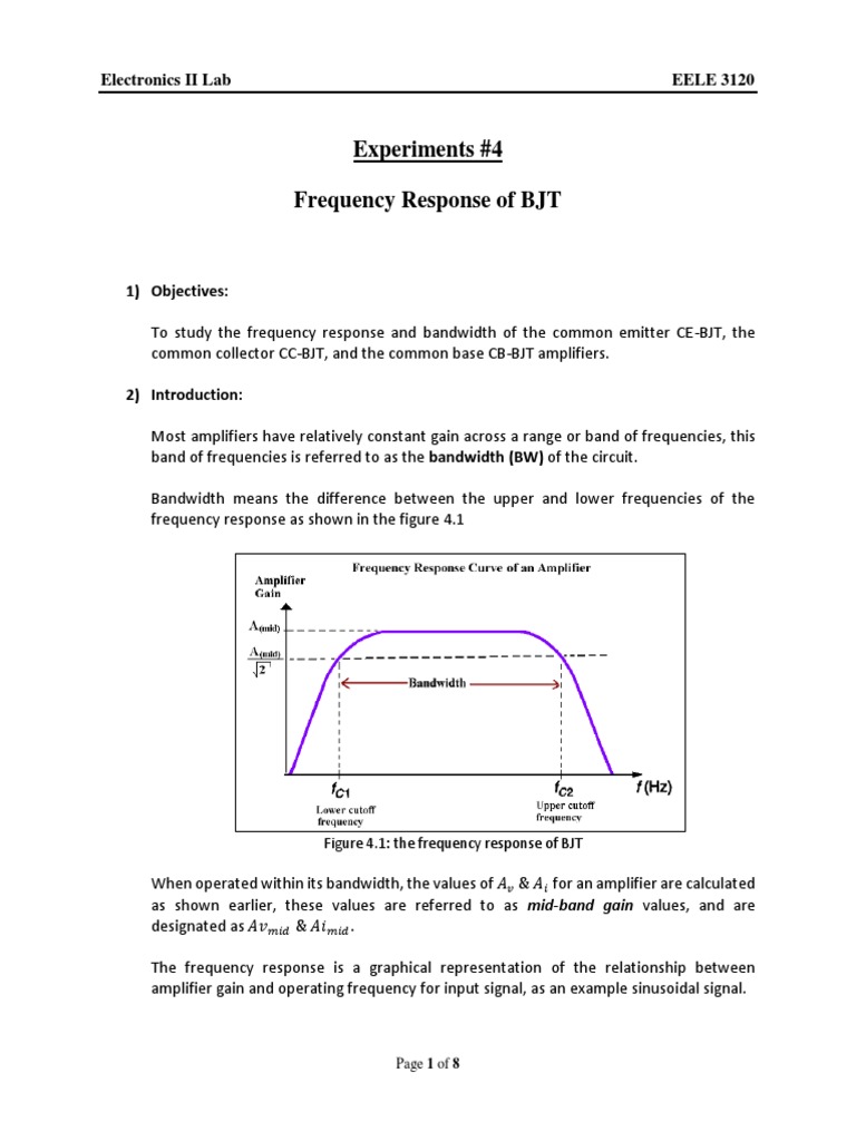 BJT Frequency Response Laboratory | PDF | Amplifier | Capacitor