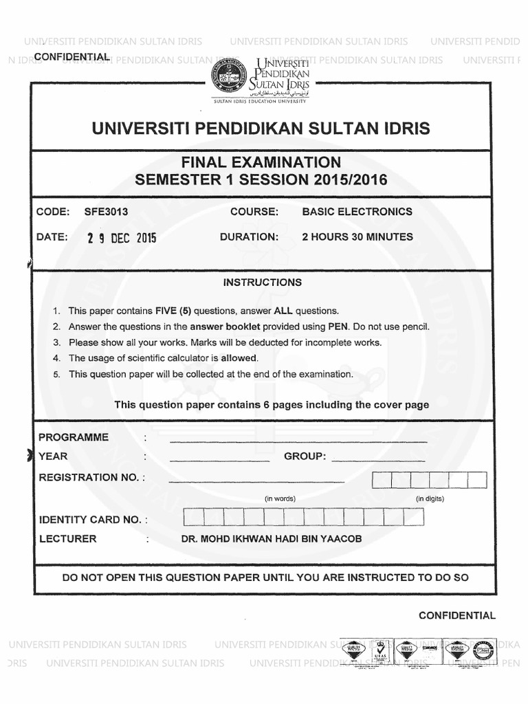 Basic Electronics (SFE3013) PDF | PDF | Amplifier | Rectifier