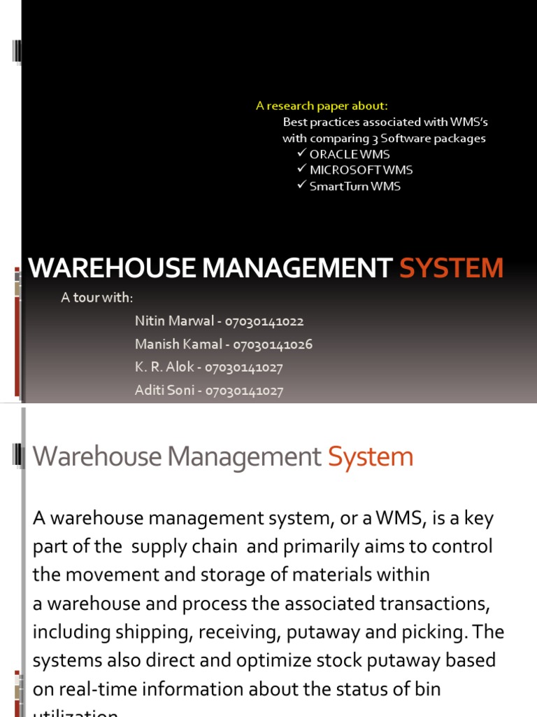 Warehouse Management System | PDF | Warehouse | Inventory