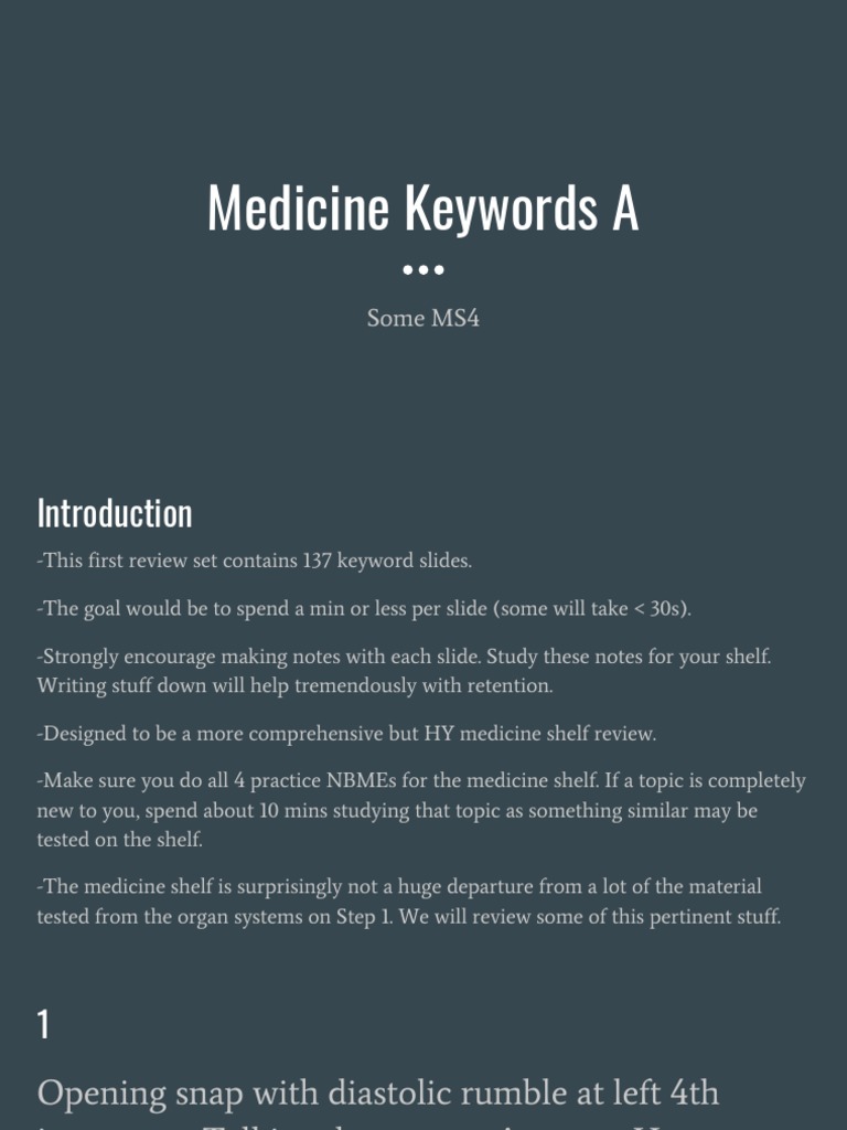 Nbme Medicine Shelf Review Session 2 | Download Free PDF | Systemic ...
